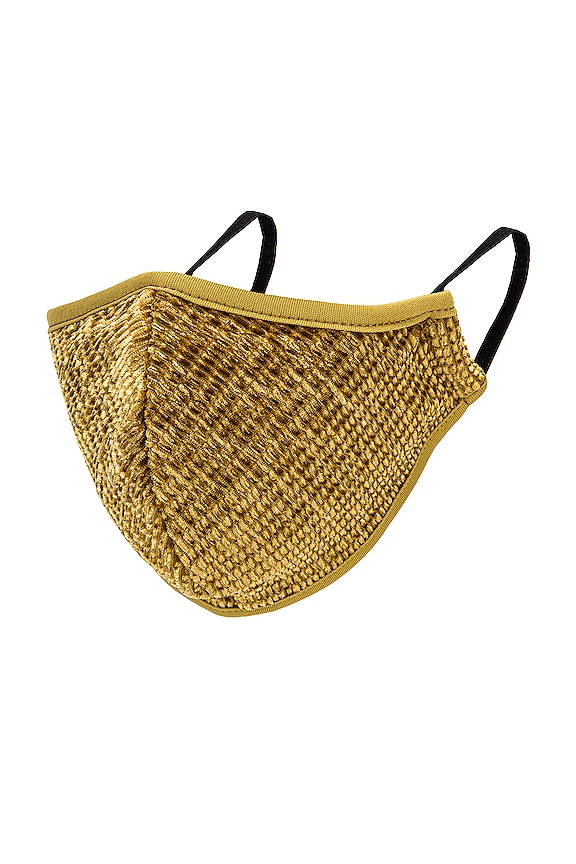 Steve Madden Protective Face Mask in Gold Crinkle Velvet | REVOLVE