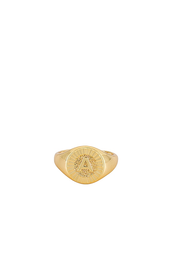 BRACHA Initial Medallion Signet Ring in Gold | REVOLVE