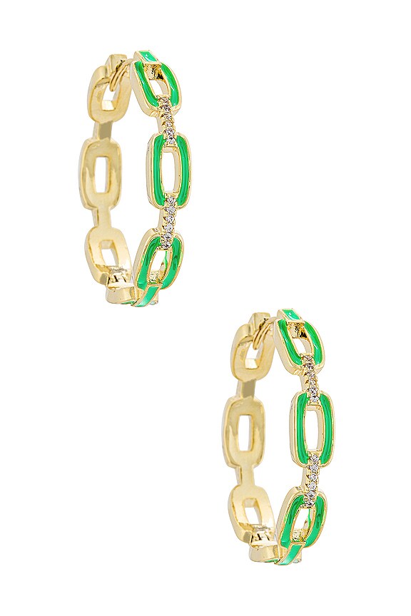 BRACHA Steph Link Hoops in Neon Green | REVOLVE