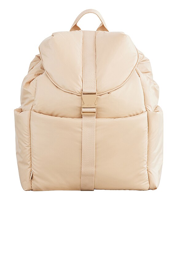 BEIS The Puffy Backpack in Beige | REVOLVE