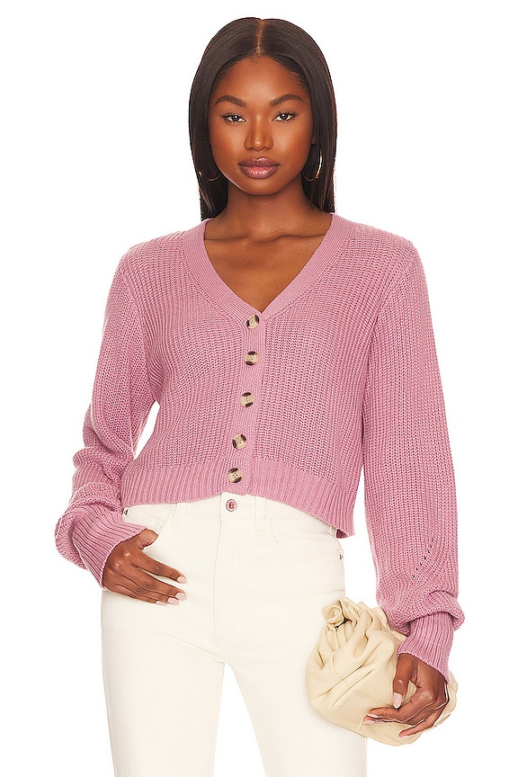 BCBGeneration Balloon Sleeve Cardigan in Dusty Rose | REVOLVE
