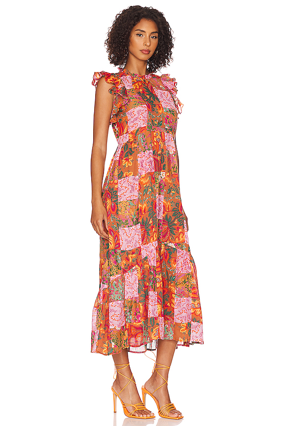 Banjanan x REVOLVE Hannah Midi Dress in Patchwork Design | REVOLVE