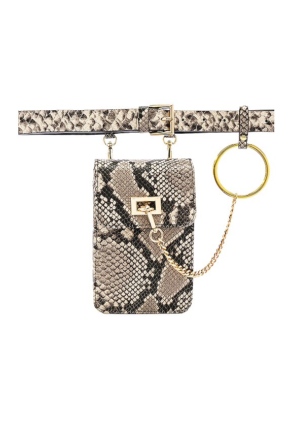 B-Low the Belt Ari Python Belt Bag in White Gold | REVOLVE