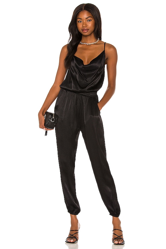 Bobi BLACK Sleek Textured Jumpsuit in Black | REVOLVE