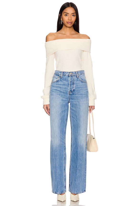 Bobi Off Shoulder Top in Ivory | REVOLVE