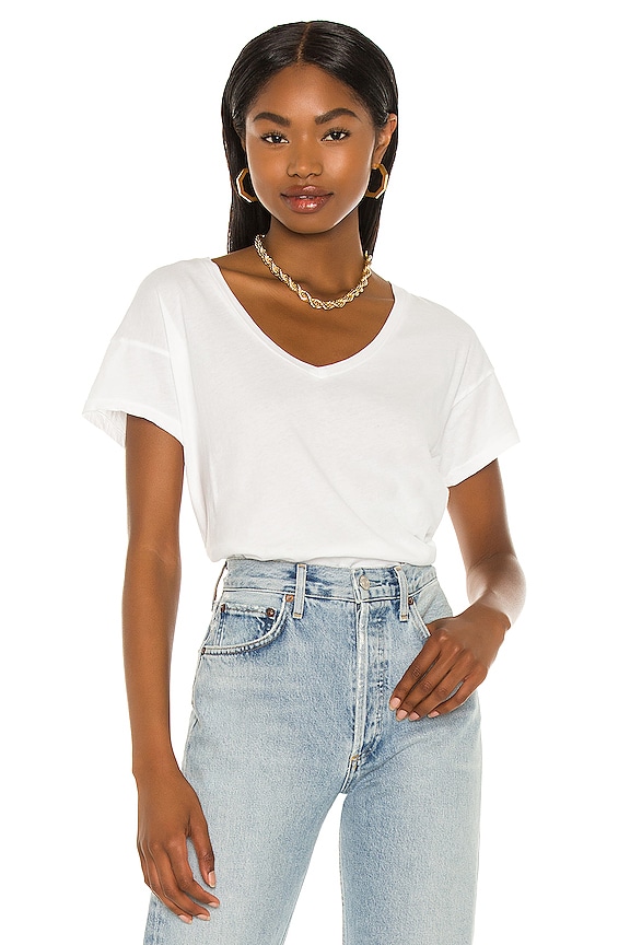 Bobi V Neck Tee in White | REVOLVE