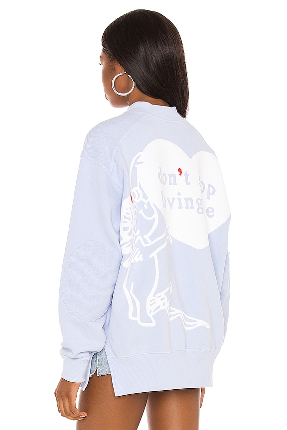 Boys Lie Don't Stop Loving Me Crewneck in Blue | REVOLVE