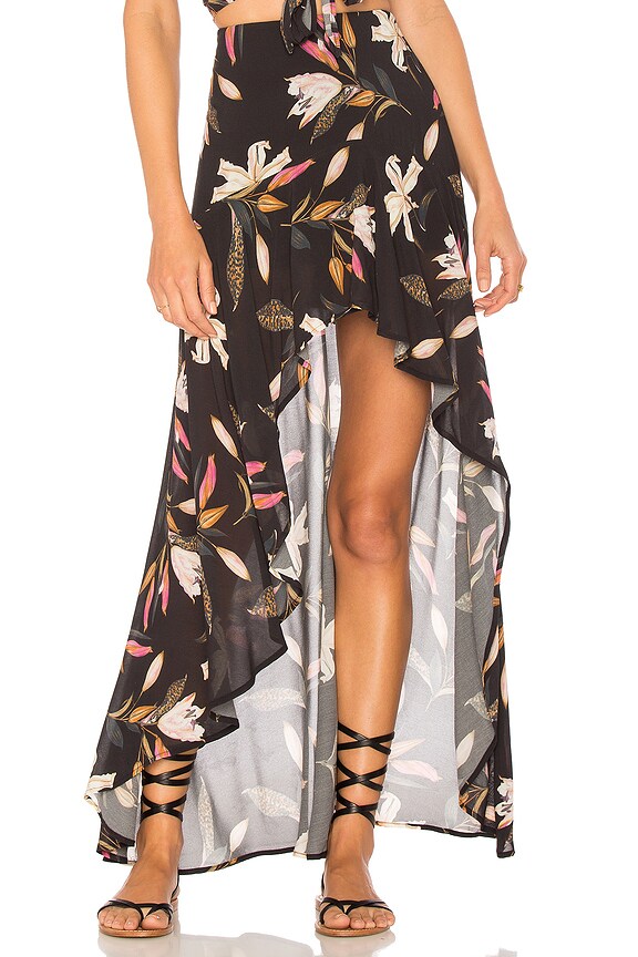 BEACH RIOT Rachel Skirt in Black Floral | REVOLVE