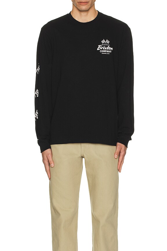 Brixton Wayburn Long Sleeve Tee in Black | REVOLVE