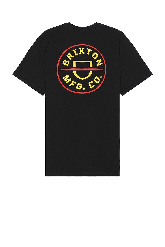 Brixton Crest Tshirt in black, mars, red, & bright gold | REVOLVE