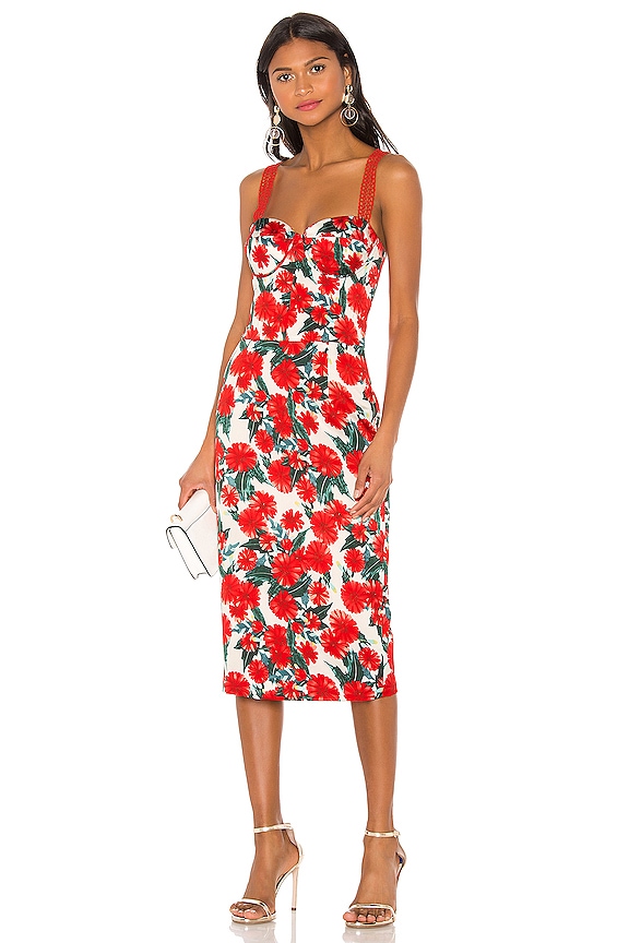 Bronx and Banco Ruby Pencil Dress in Red & White | REVOLVE