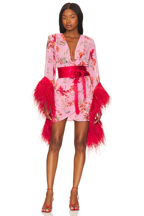 Bronx and Banco Geisha Poppy Mini Dress in Pink Multi & Red | REVOLVE