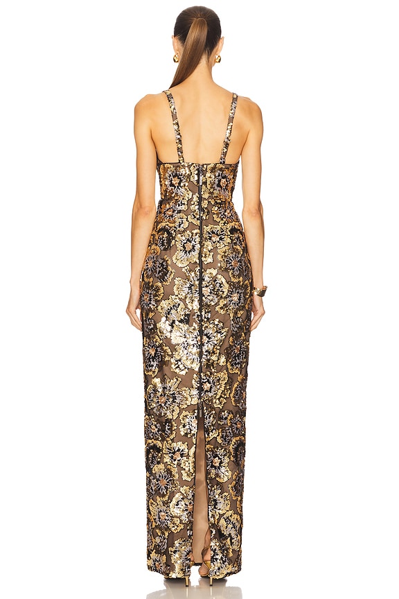 Bronx and Banco Allegra Sequin Gown in Gold Multi | REVOLVE