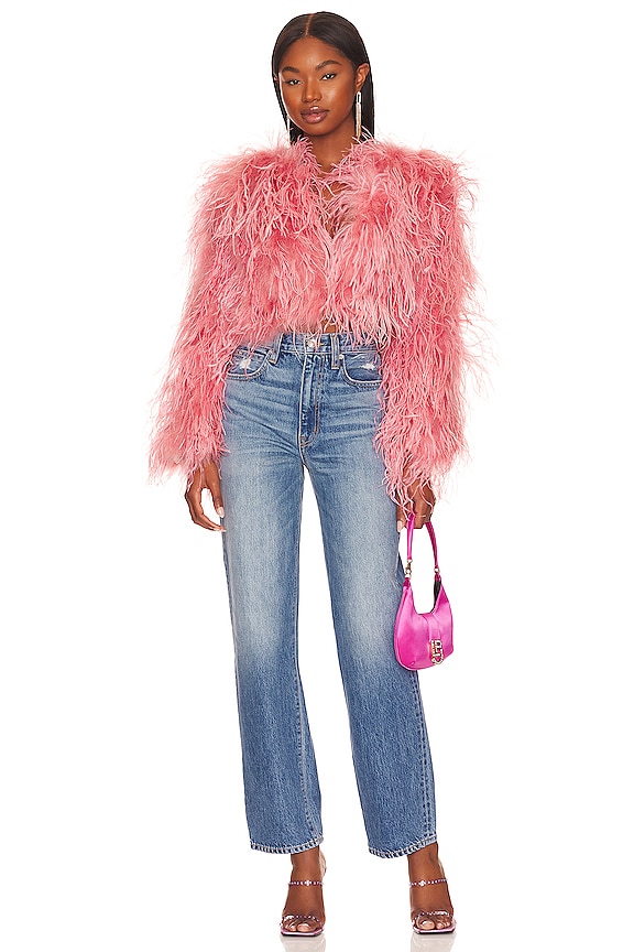 Bubish Lara Feather Jacket in Sunset | REVOLVE
