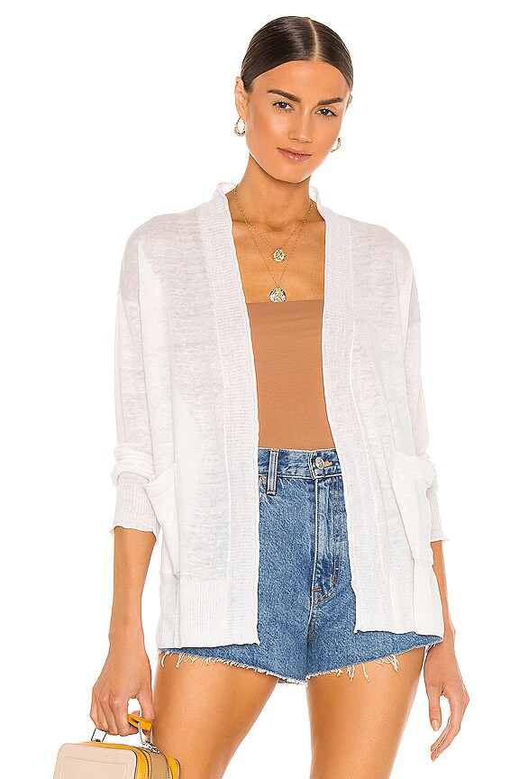SWTR Linen Cardigan in White | REVOLVE