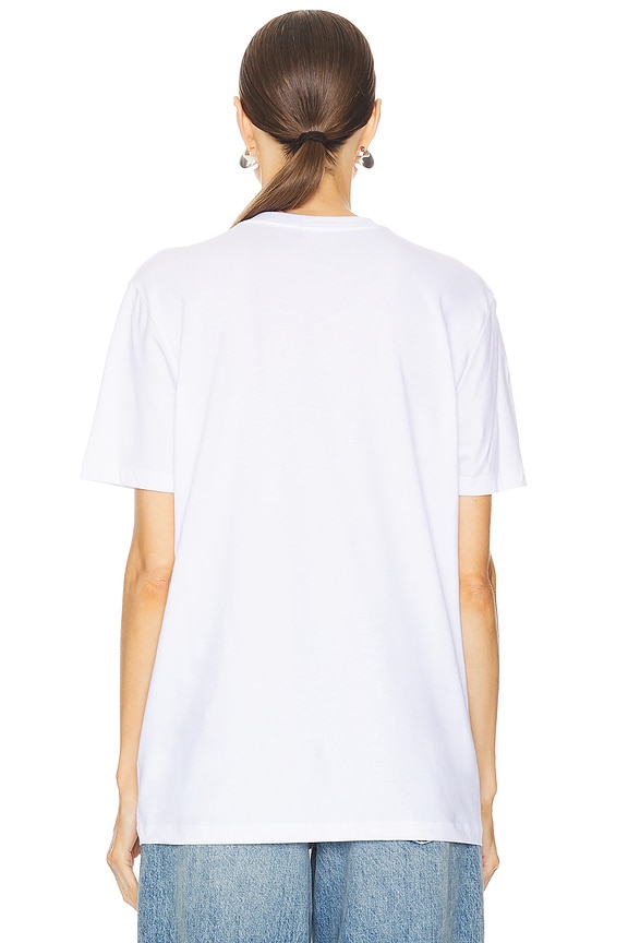Calvin Klein Outline Box Logo Tee in Brilliant White | REVOLVE