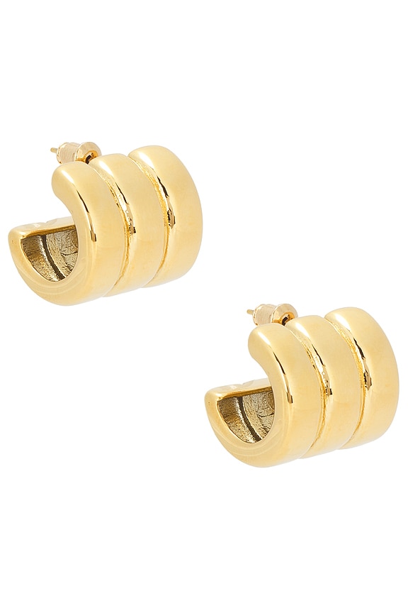 Casa Clara Halley Triple Mini Hoops in Gold | REVOLVE