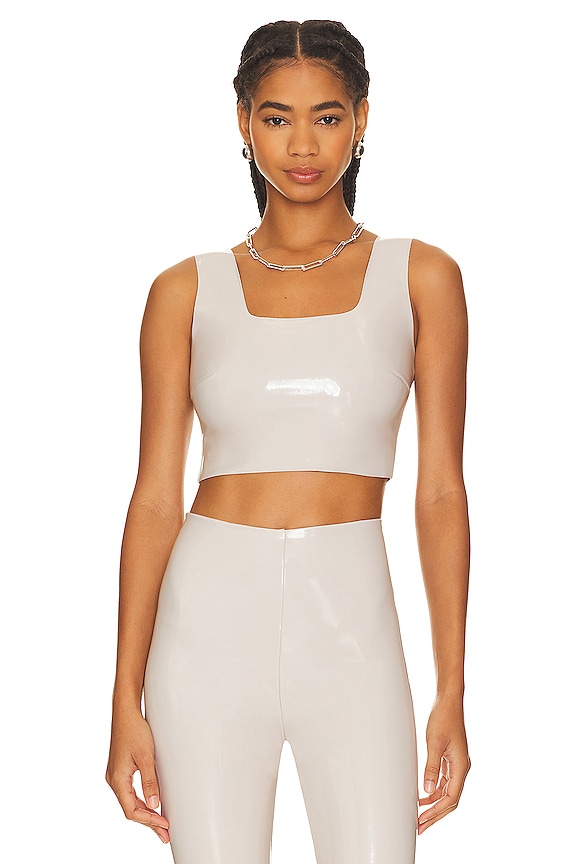 Commando Faux Patent Leather Crop Top in Porcelain | REVOLVE