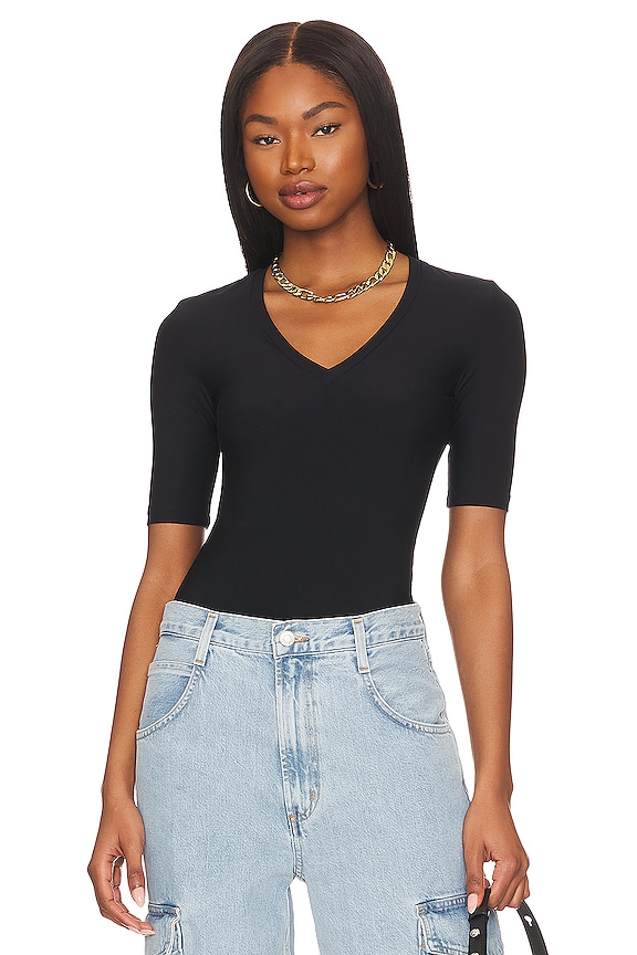 Commando Butter Deep V Bodysuit in Black | REVOLVE