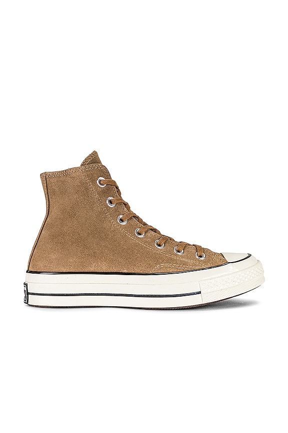 Converse Chuck 70 Suede Sneaker in Sand Dune, Egret, & Black | REVOLVE