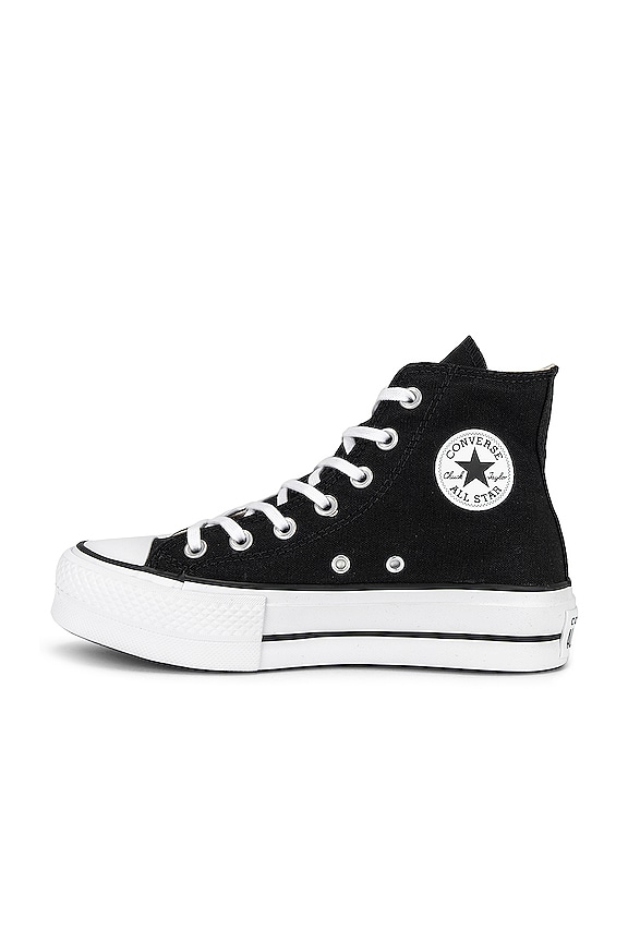 Converse Chuck Taylor All Star Lift Hi Sneaker in Black & White | REVOLVE