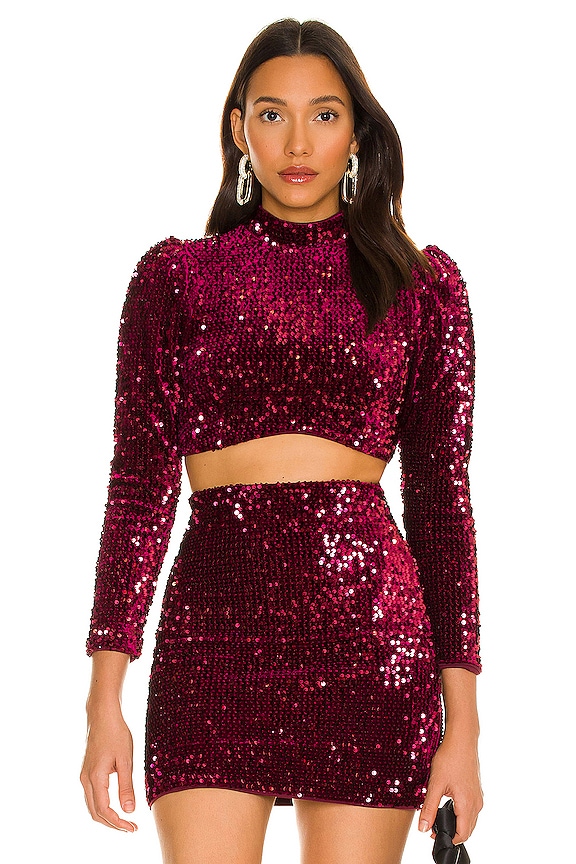 Camila Coelho Edna Top in Burgundy | REVOLVE