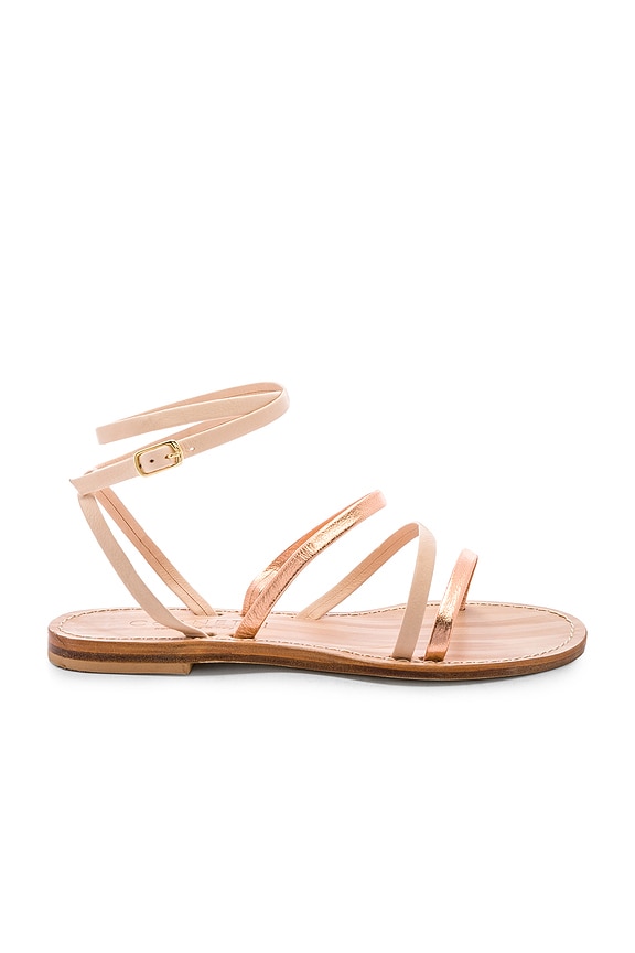 CoRNETTI Lipari Sandal in Rose Gold & Natural Calfskin | REVOLVE