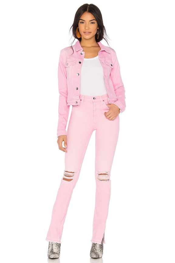 COTTON CITIZEN Crop Denim Jacket in Light Pink | REVOLVE