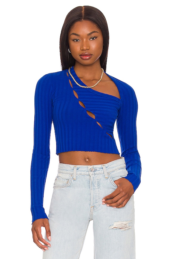 COTTON CITIZEN Capri Crop Shirt in Cobalt Blue | REVOLVE