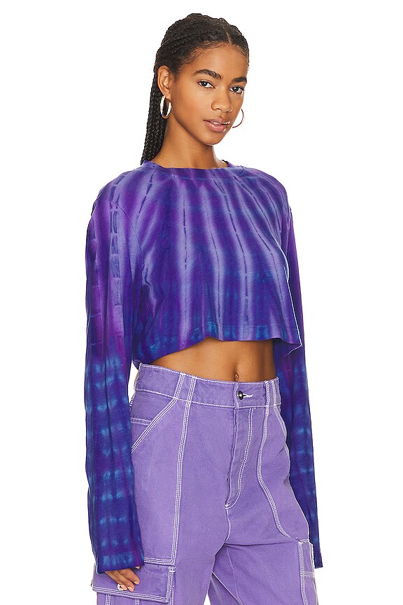 COTTON CITIZEN The Tokyo Crop Shirt in Violet Spiral | REVOLVE