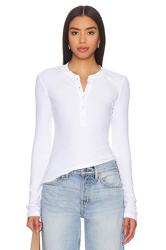 COTTON CITIZEN Verona Longsleeve Henley Top in White | REVOLVE