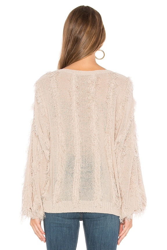 Chaser Slinky Fringe Pullover Sweater in Pink Sand | REVOLVE