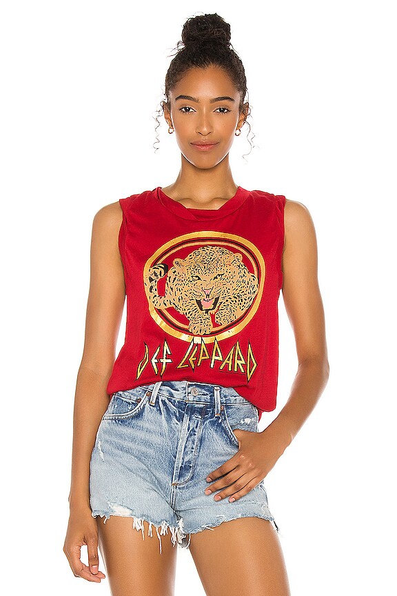 Chaser Gauzy Cotton Rolled Seamed Back Muscle Tank in Cardinal | REVOLVE