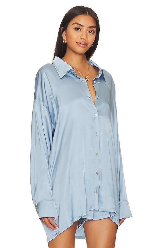 Chaser Capri Button Down In Blue Grotto Revolve