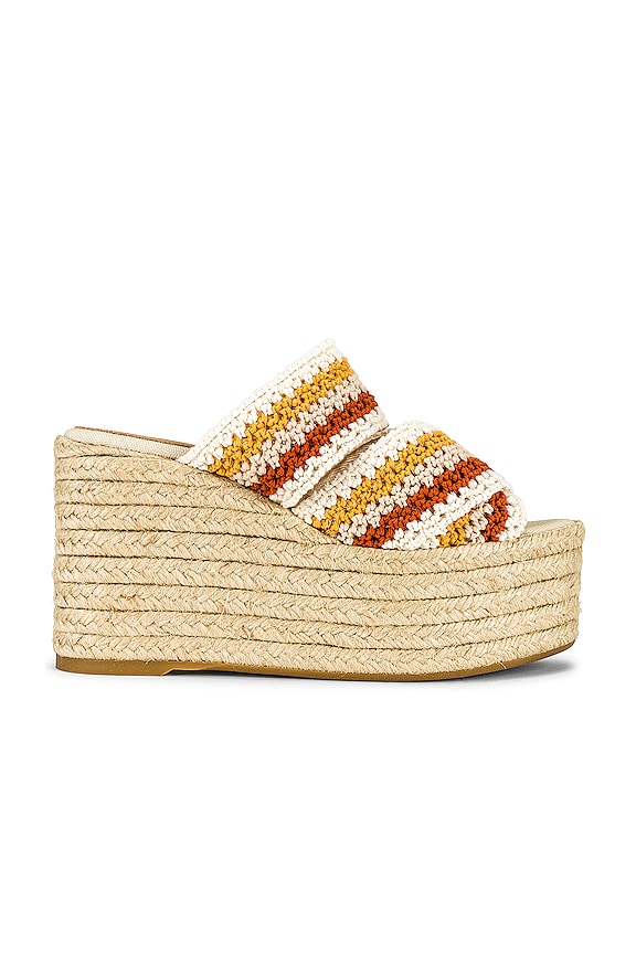 Castaner Elsa Platform Slide in Ganchillo Tostado & Multicolor | REVOLVE