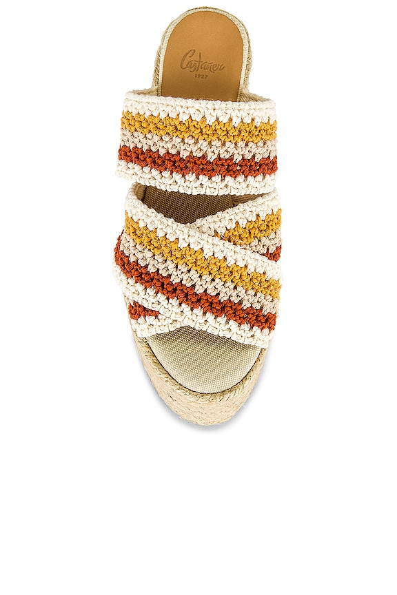 Castaner Elsa Platform Slide in Ganchillo Tostado & Multicolor | REVOLVE