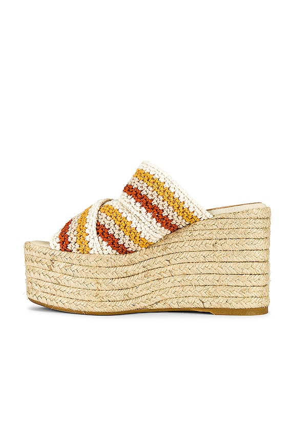 Castaner Elsa Platform Slide in Ganchillo Tostado & Multicolor | REVOLVE