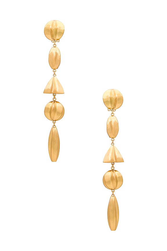 Cult Gaia Illene Earring in Brushed Brass | REVOLVE