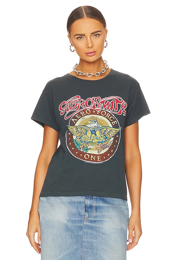 DAYDREAMER Aerosmith Air Force One Tour Tee in Vintage Black | REVOLVE