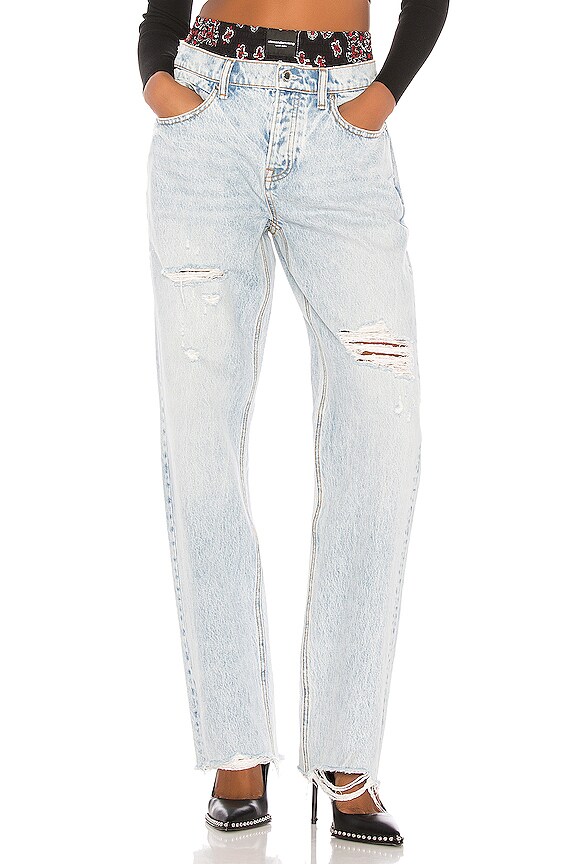 Alexander Wang Rival Mix Wide Leg in Pebble Bleach & Red Multi | REVOLVE