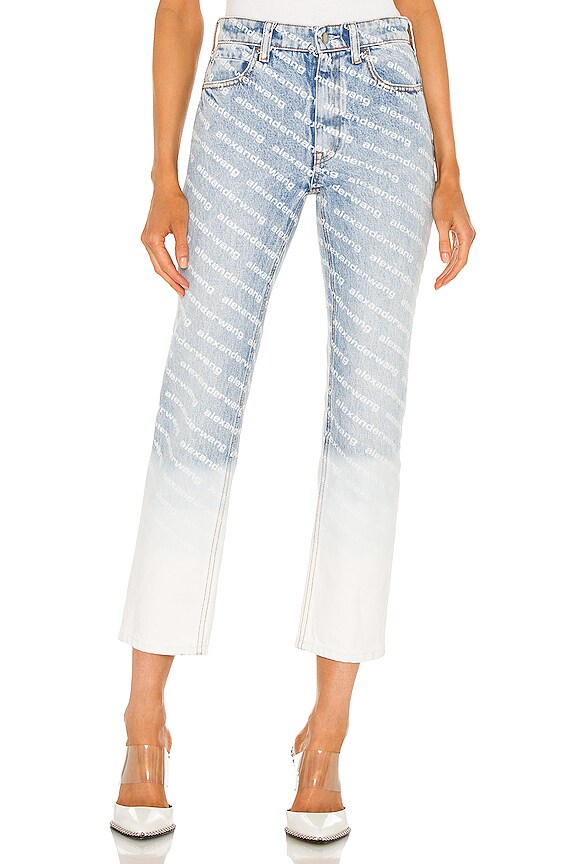 Alexander Wang High Rise Slim Straight in Pebble Bleach | REVOLVE