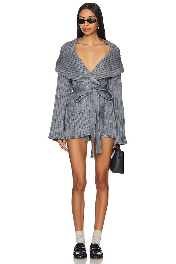 GUIZIO Tullia Slouchy Cardigan in Heather Grey | REVOLVE