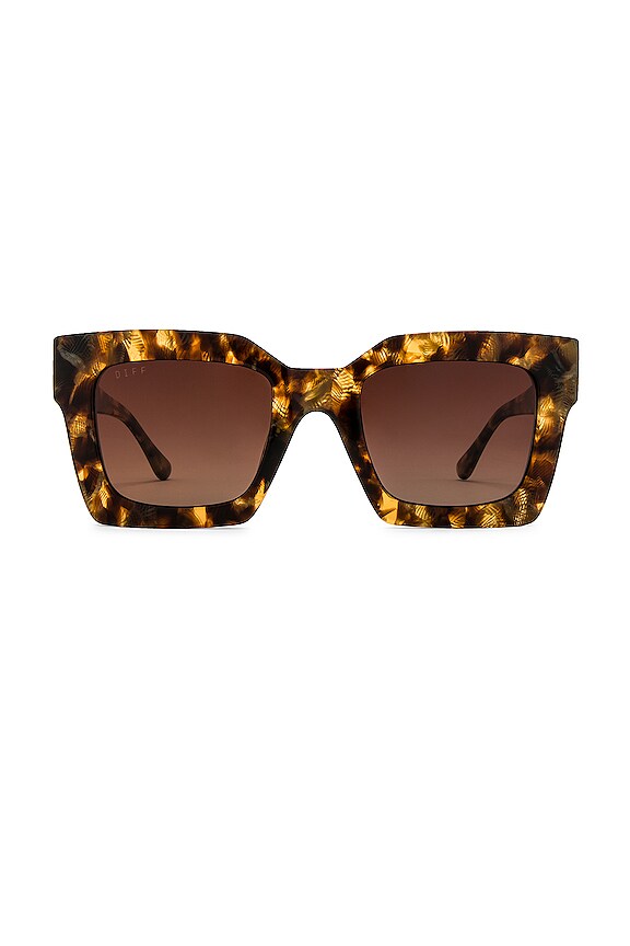 DIFF EYEWEAR Dani in Toasted Coconut & Brown Gradient Polarized | REVOLVE