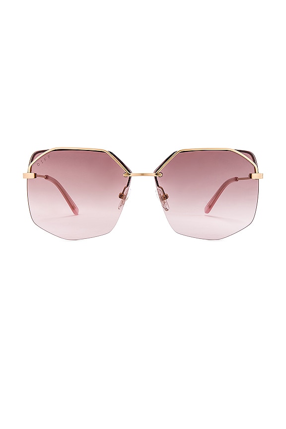 DIFF EYEWEAR Bree in Brushed Gold & Taupe Rose Gradient | REVOLVE