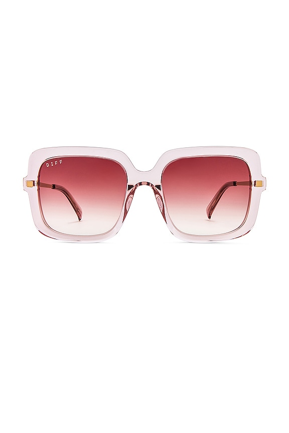 DIFF EYEWEAR Sandra in Light Pink Crystal + Dusk Gradient | REVOLVE