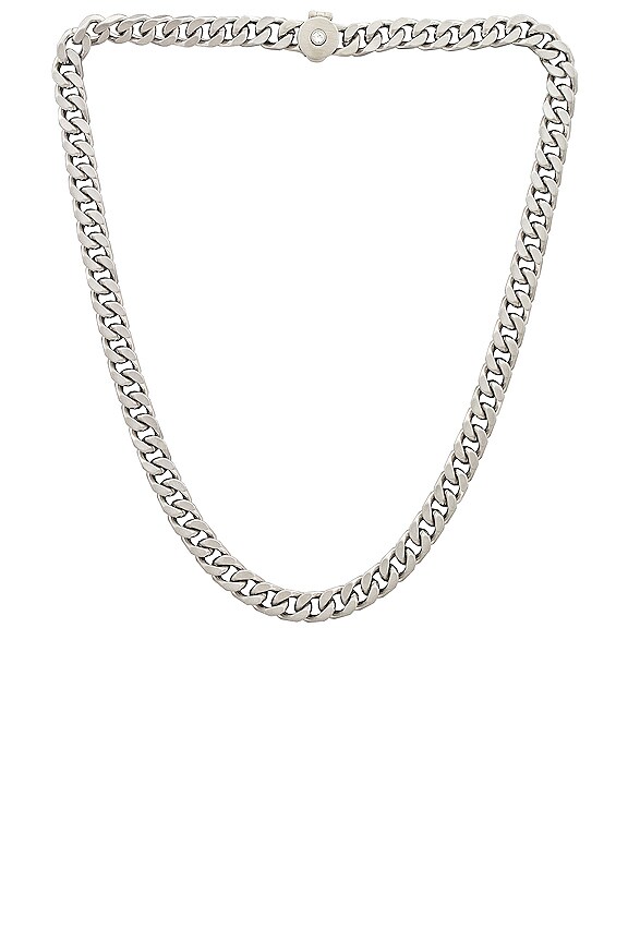 Demarson Luca Chain Necklace in Satin Silver Curb Chain | REVOLVE