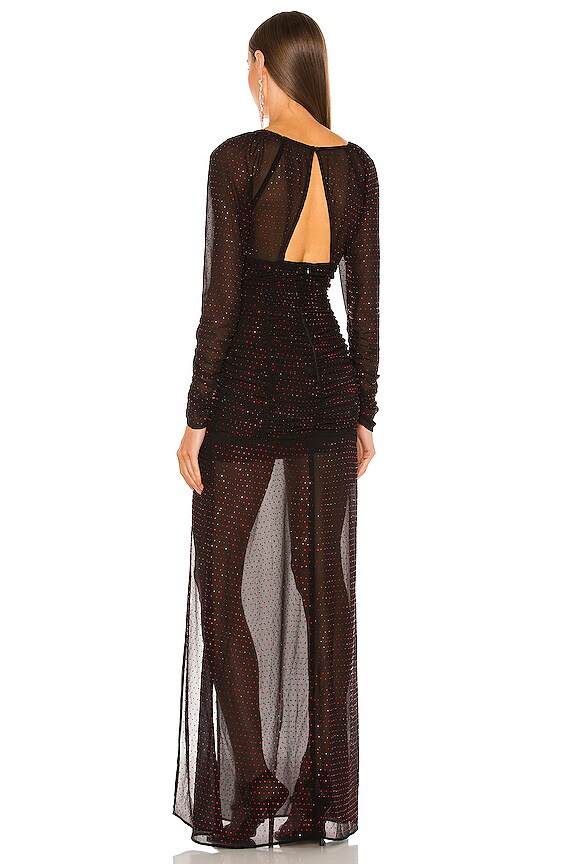 DUNDAS x REVOLVE Stardust Maxi Dress in Black and Ruby | REVOLVE