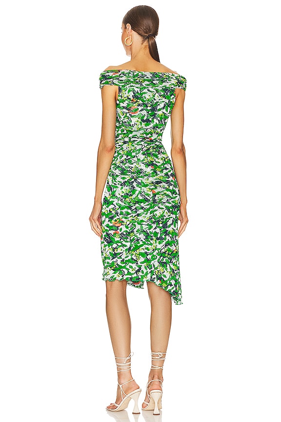 Diane von Furstenberg Lovinia Dress in Scribble Garden White | REVOLVE