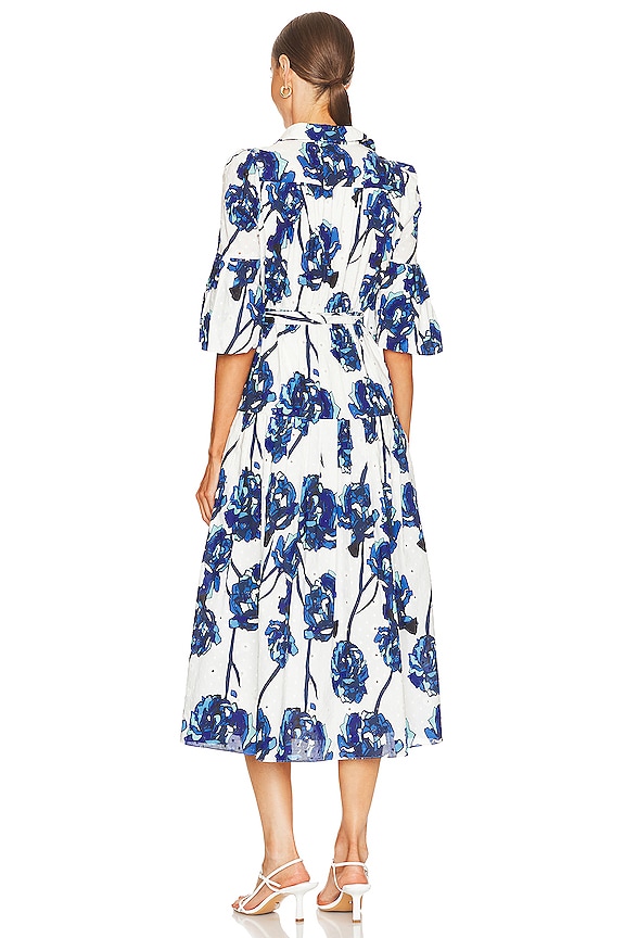 Diane von Furstenberg Aveena Dress in Watercolor Floral Large Ivory ...