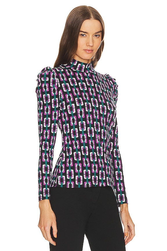 Diane von Furstenberg Doha Top in Chain Geo Multi Black | REVOLVE